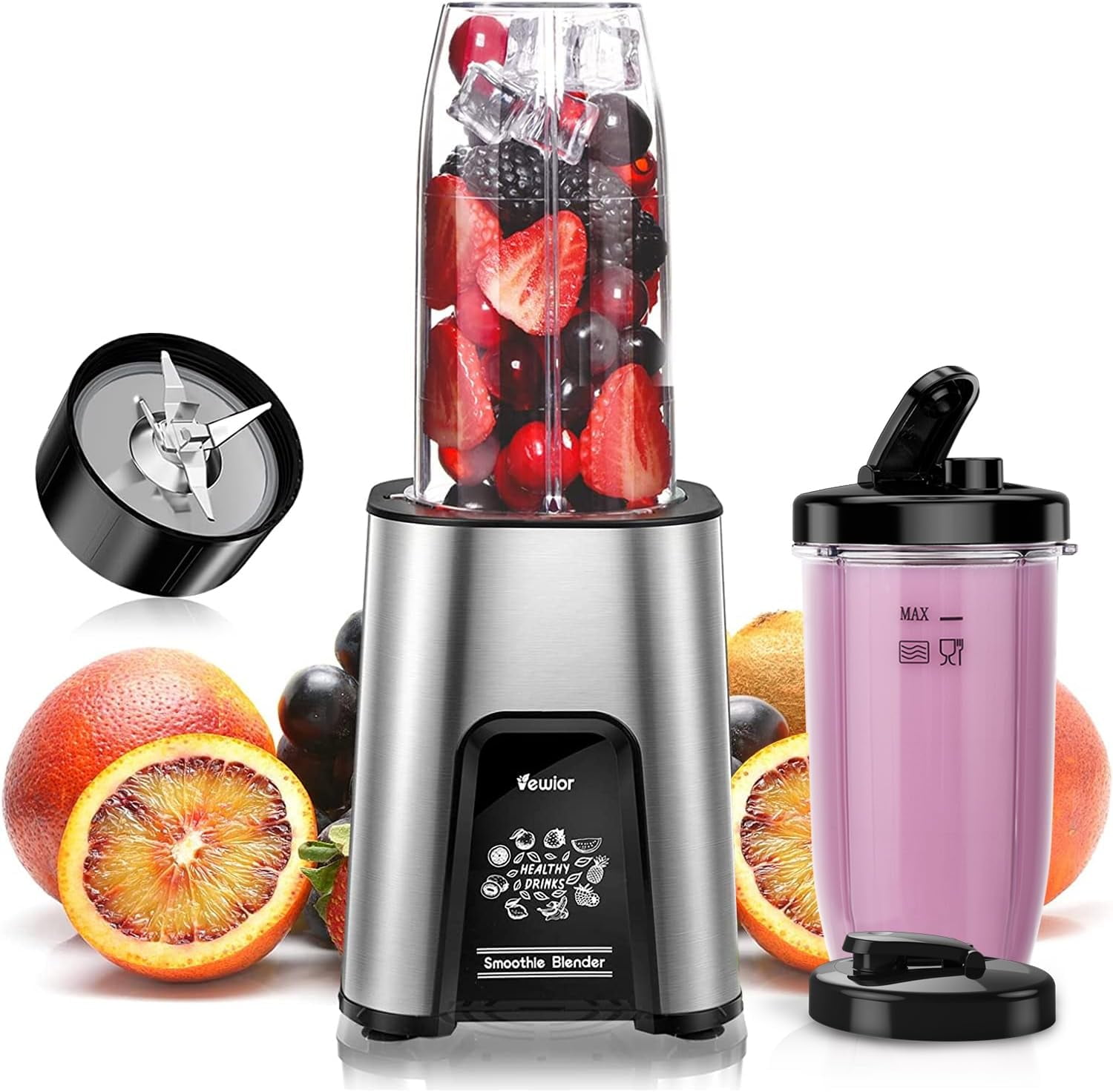 TECHVIDA Smoothie Blender, 900W Personal Blender for Shakes and ...