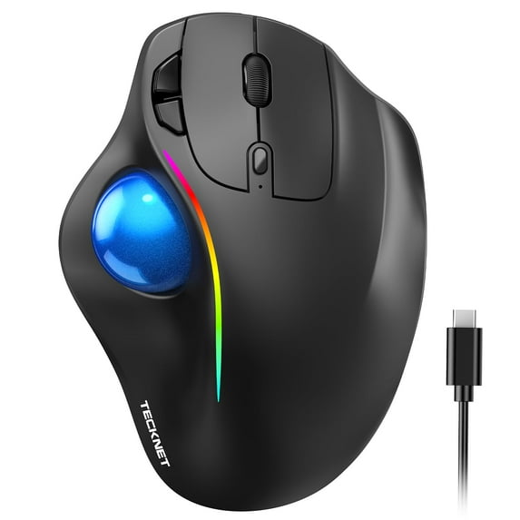 TECKNET Pro Wireless Trackball Mouse, Bluetooth Mouse with Ergonomic ...