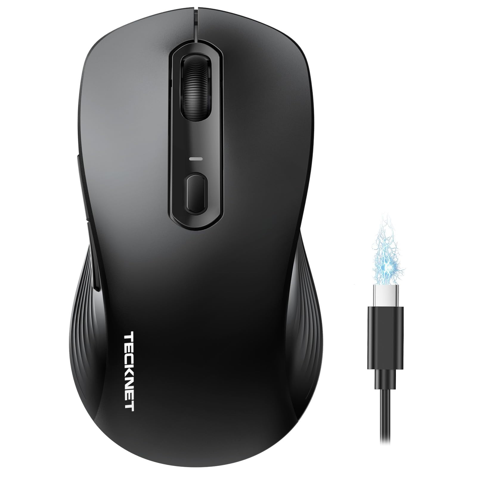 TECKNET Rechargeable Bluetooth Mouse, [ USB + BT5.0 + BT3.0 ] Wireless ...