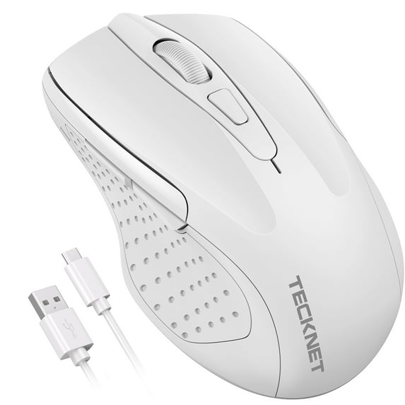 TECKNET Rechargeable Wireless Mouse, 2.4G Silent Quiet Click, 6 ...