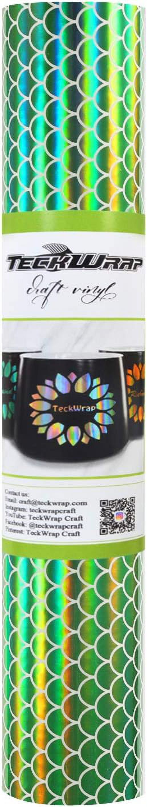 TECKWRAP Holographic Mosaic Rainbow Chrome Vinyl 1ft x 5ft, Dragon ...