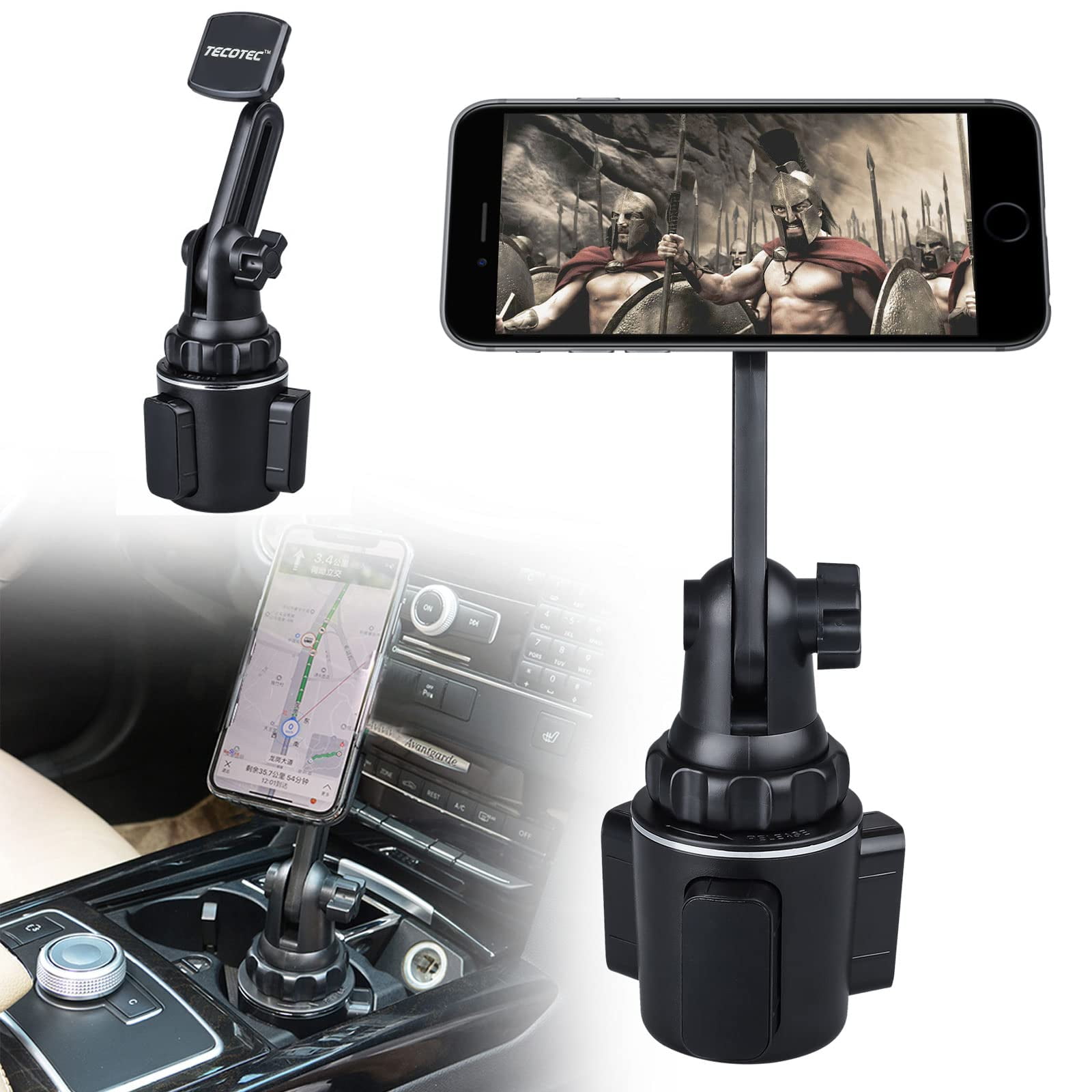 TECOTEC 2X Powered Magnetic IFF17 Cup Holder Phone Mount for Car ...