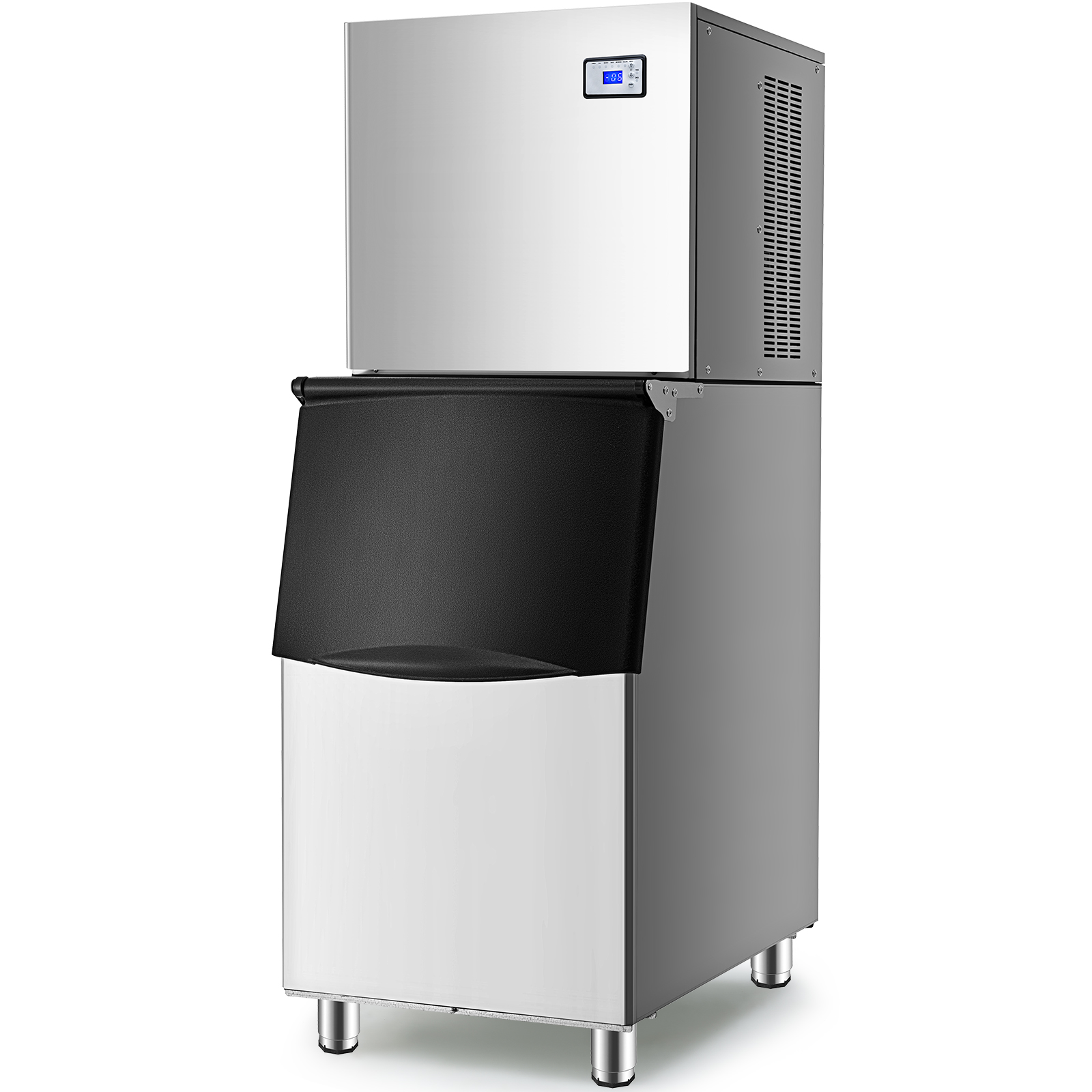 VEVOR Commercial Ice Maker, 80-90lbs/24H, 33LBS Bin, Stainless Steel ...