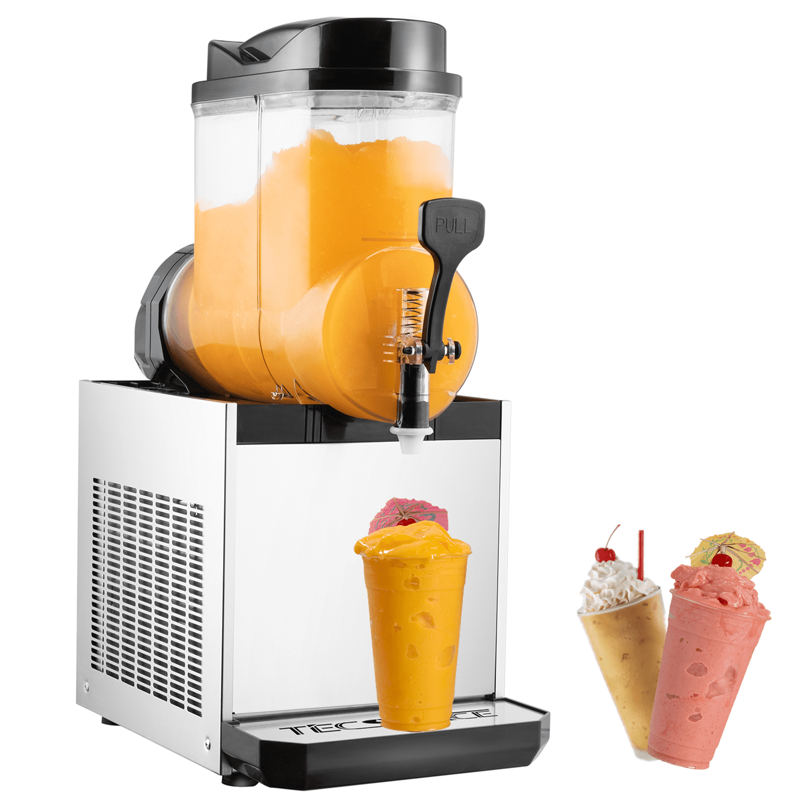 TECSPACE Commercial Slushy Machine, 15L Stainless Steel, Home Beverage ...