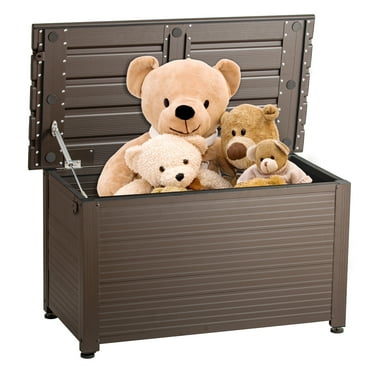 Dextrus 32 Gallon Large Plastic Outside Storage Bin, Waterproof Deck ...