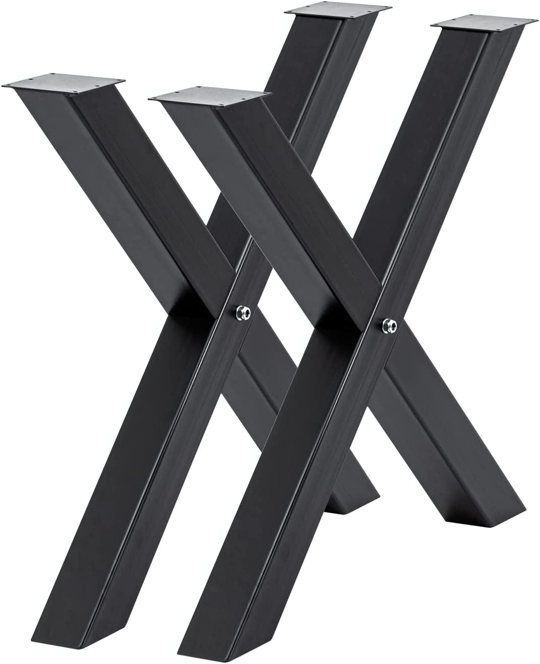 TECSPACE 2Pcs Steel Table Legs, 16''Height 15''Wide Metal Legs, X Frame ...