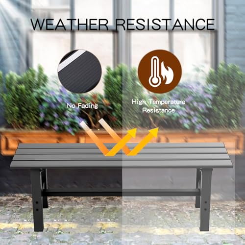 TECSPACE 47 Inches Aluminum Outdoor Weatherproof Bench Backless, 330 ...