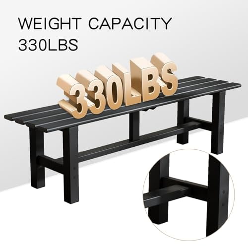 TECSPACE 59 Inches Aluminum Outdoor Weatherproof Bench Backless, 330 ...