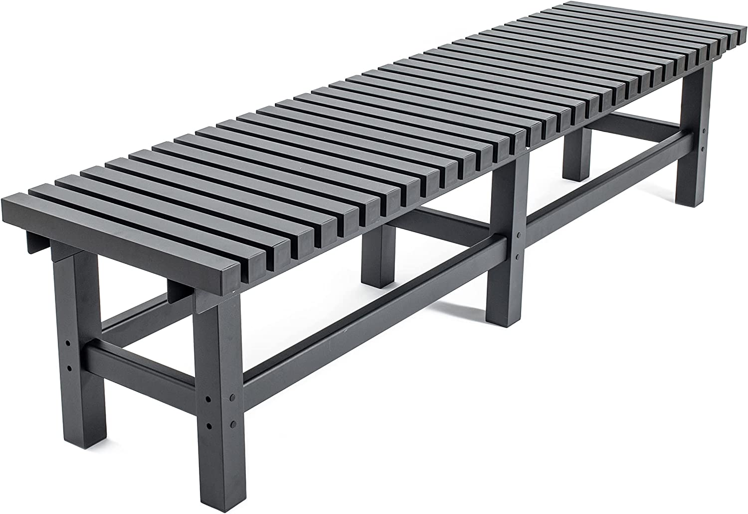 Plow & Hearth Grapevine Garden Bench in Powder-Coated Aluminum Black ...