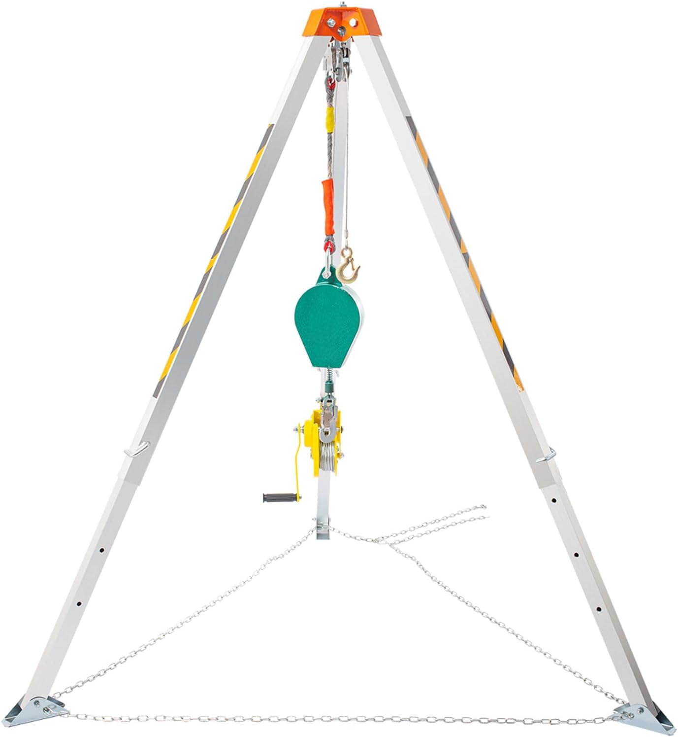 TECSPACE Tripod Kit with 1200LBS Winch, 6.5ft Legs, Self-Lock, 49.2ft ...