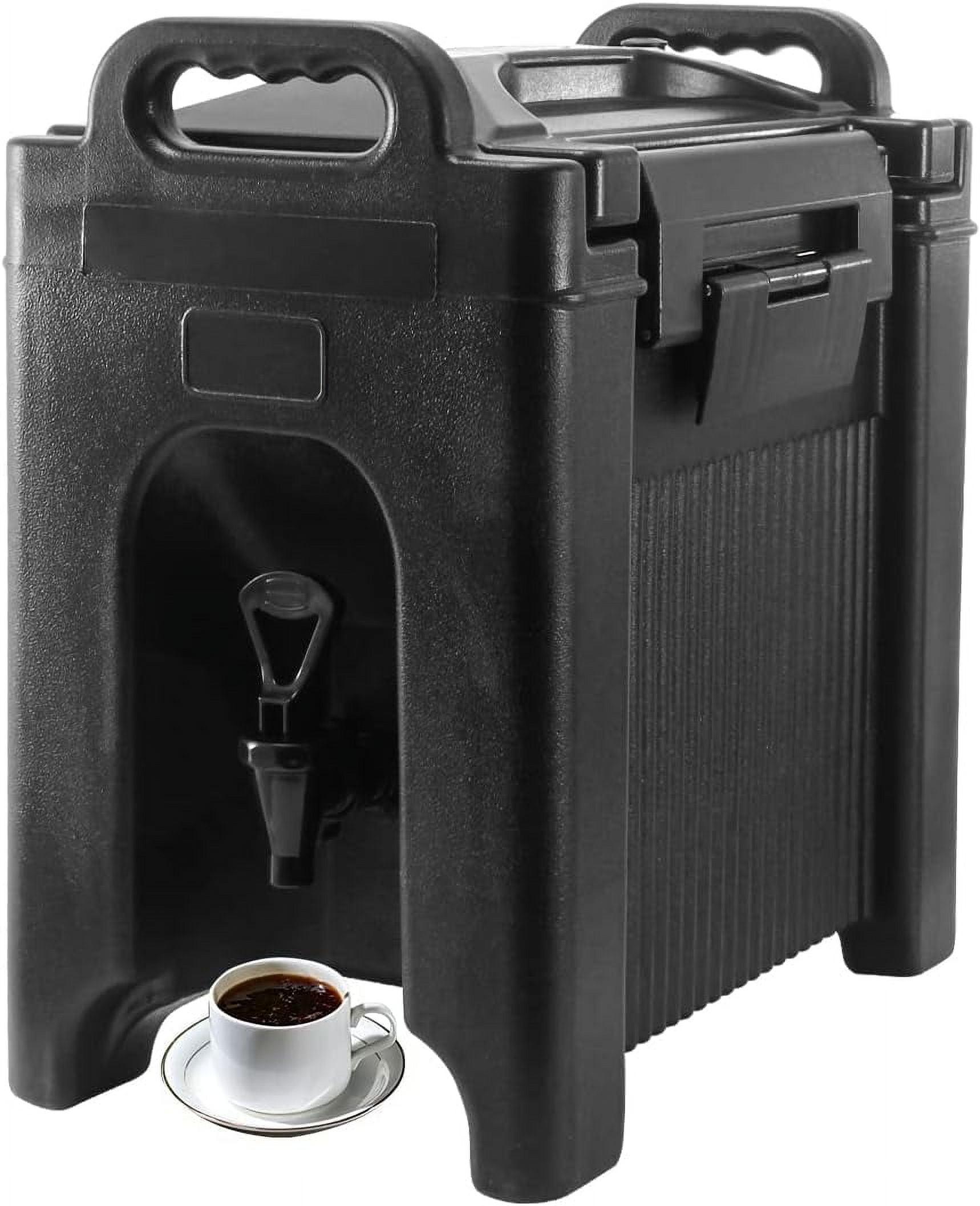 TECSPACE Insulated Beverage Dispenser, 2.5 Gal Plastic Hot and Cold ...