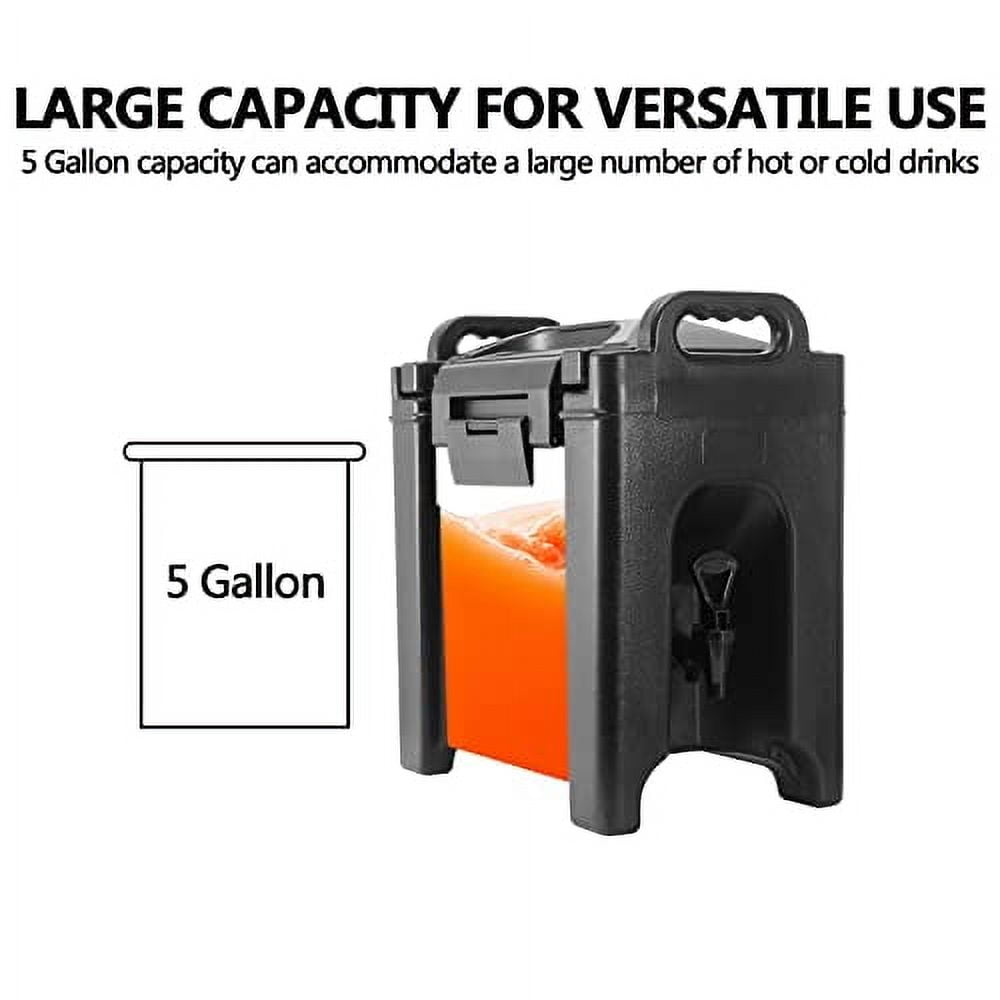 TECSPACE Insulated Beverage Dispenser, 5 Gal Plastic Hot and Cold ...