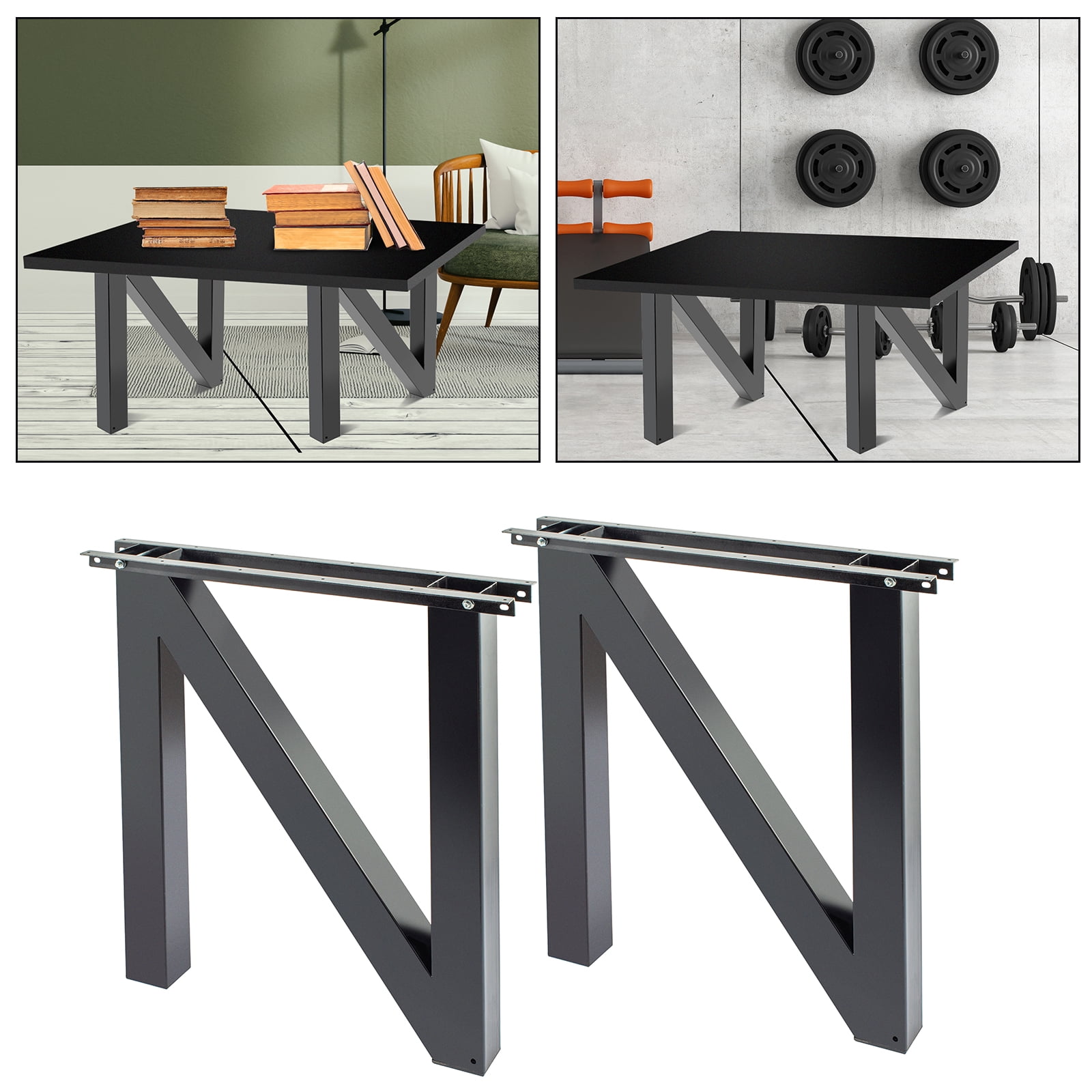 TECSPACE Set of 2 Metal Table Legs,28" Height 24" Wide Furniture Legs ...