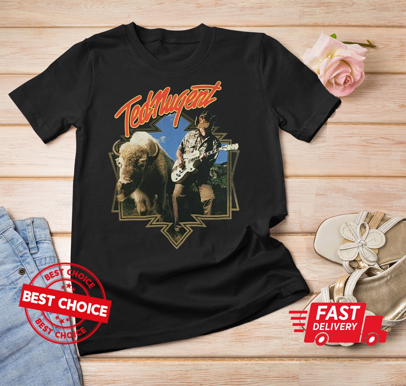 TED NUGENT Concert Men Black T Shirt S-3XL Q8981 - Walmart.com