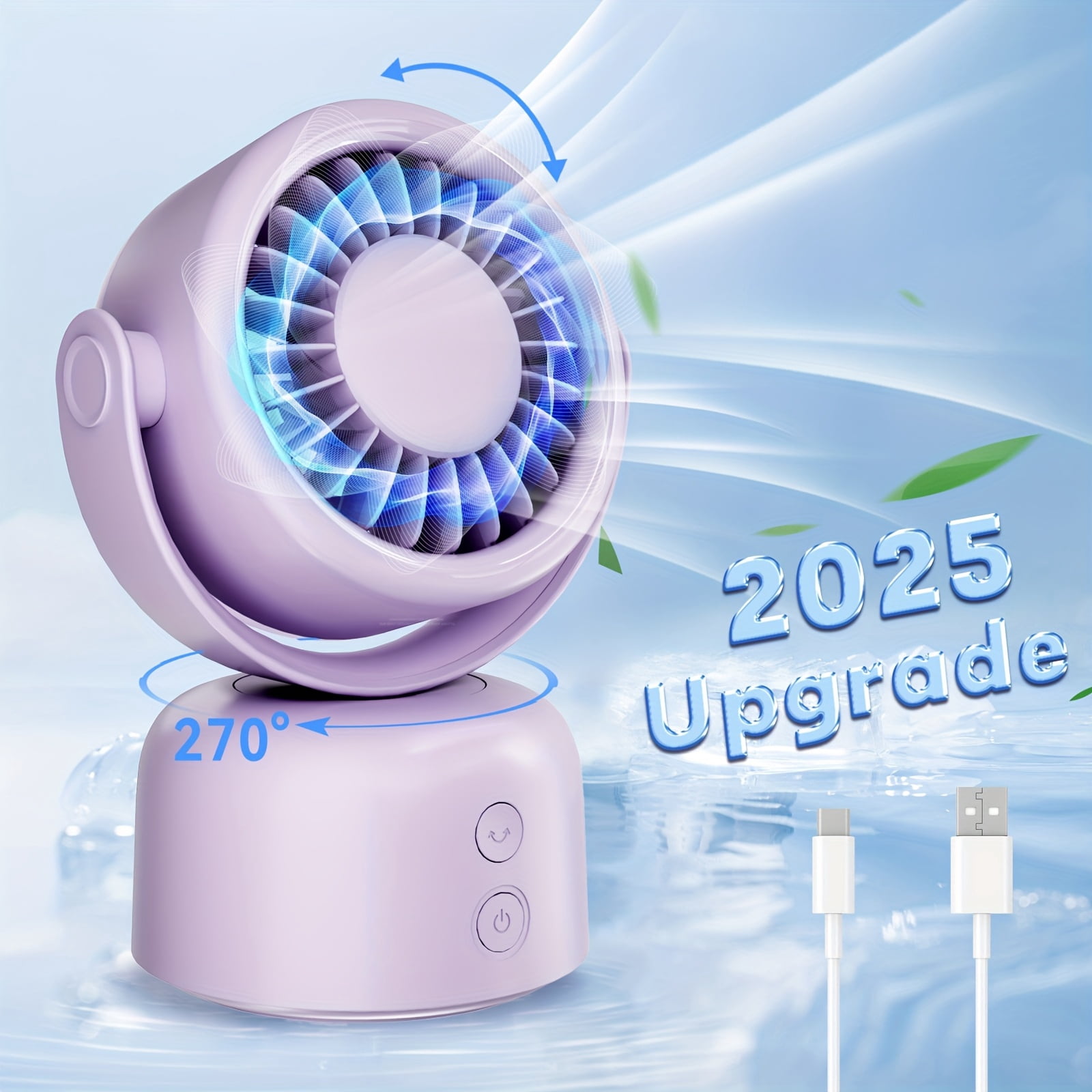 TEDDY RUN Quiet Desktop Fan, 3 Speeds Oscillating Fan with Auto 180 ...