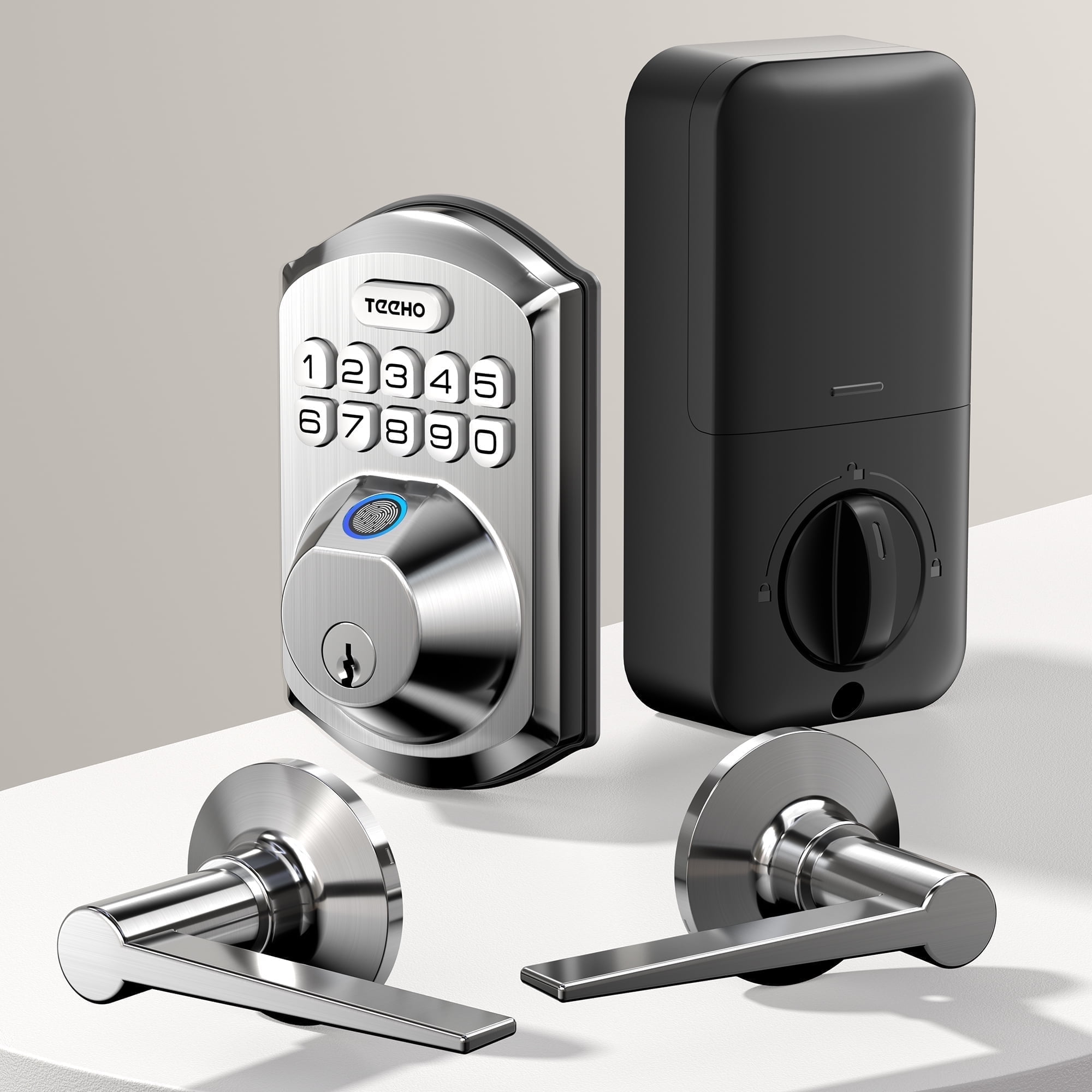 Teeho 3D Fingerprint Keyless Entry Door Lock, Security Keypad Deadbolt ...