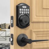 TEEHO Keyless Entry Door Lock with 2 Handles ‎Set, Keypad Deadbolt ...