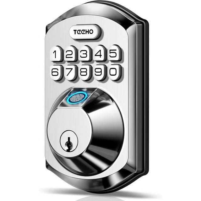 TEEHO Fingerprint Keypad Keyless Entry Smart Electronic Deadbolt Door ...