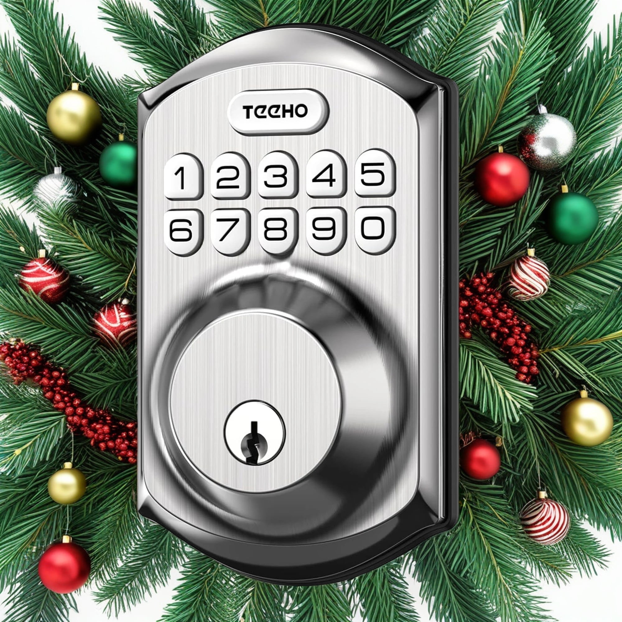 TEEHO Keyless Entry Door Lock, Digital Deadbolt, Electronic Smart Front ...