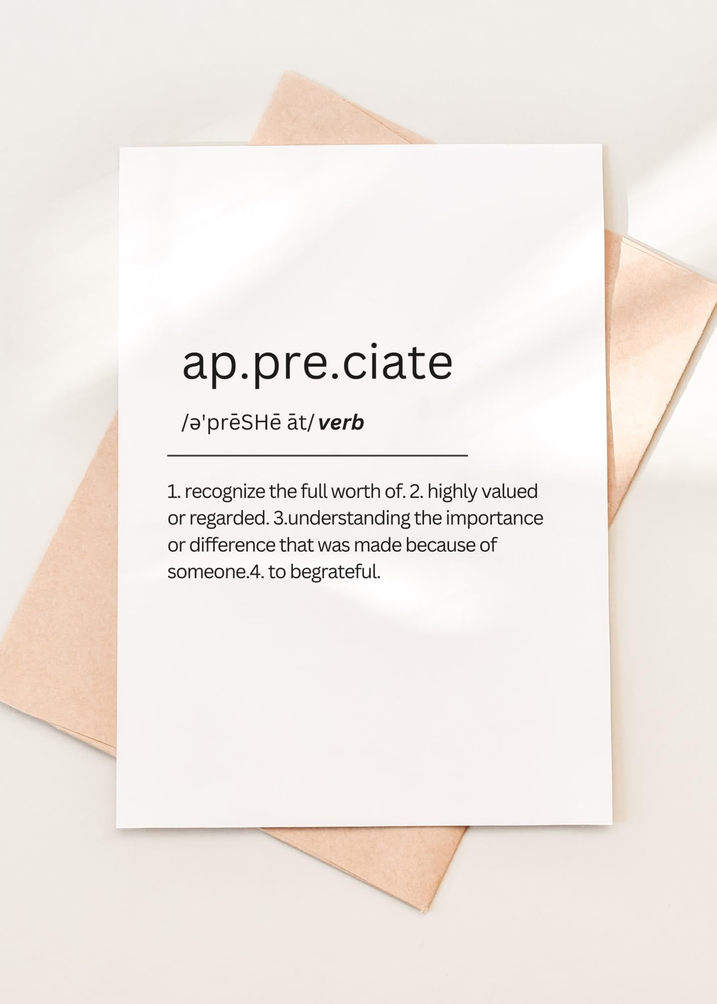 TEEMI-Cute Appreciate Definition Card, Funny Thank You Card for Him Her ...