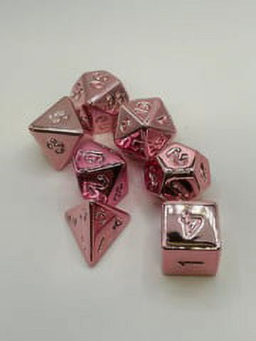 TEG - 7 Rose Pink Electroplated Polyhedral Dice - Walmart.com