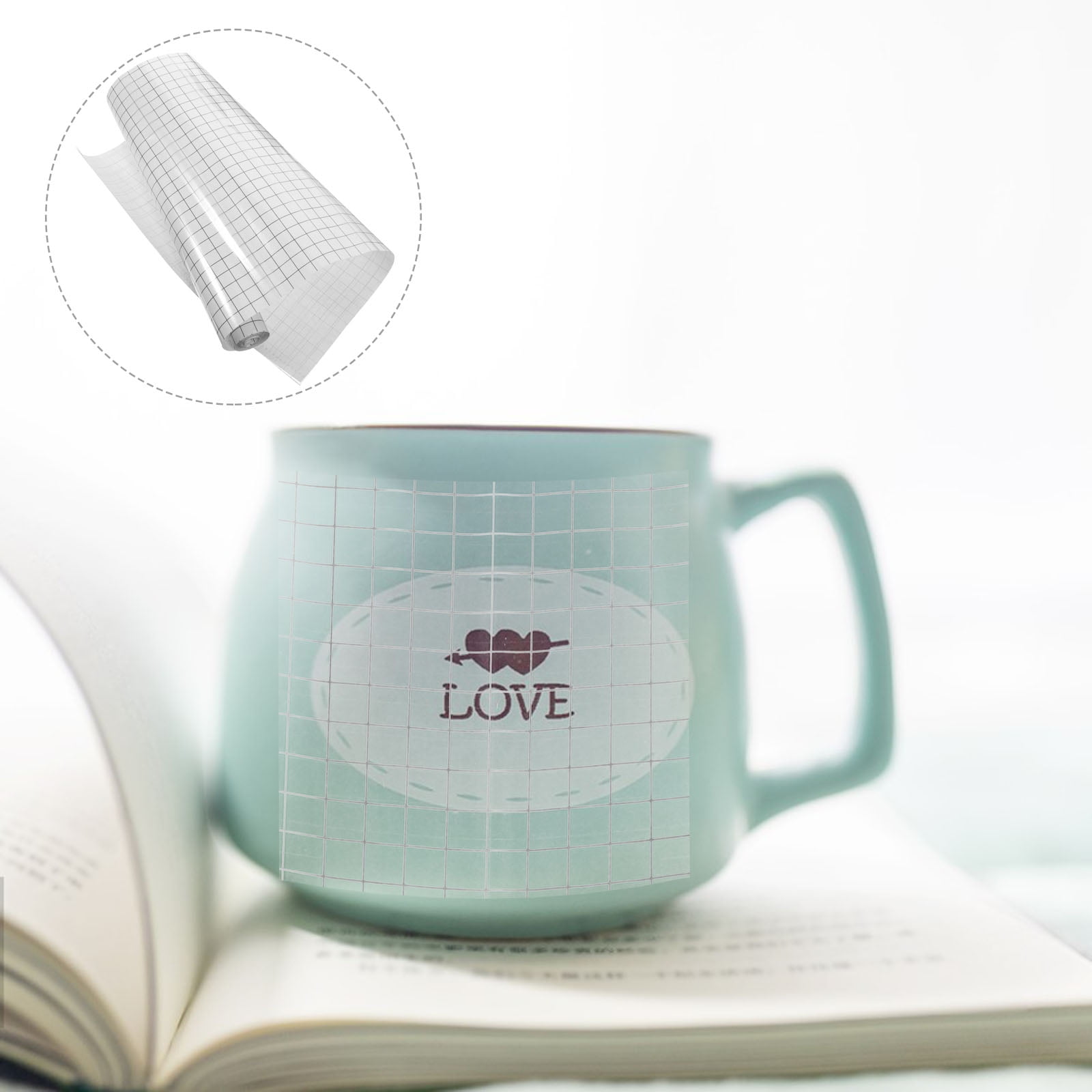 TEHAUX Clear Multi Color Vinyl Transfer Tape with Measurable Grid for ...