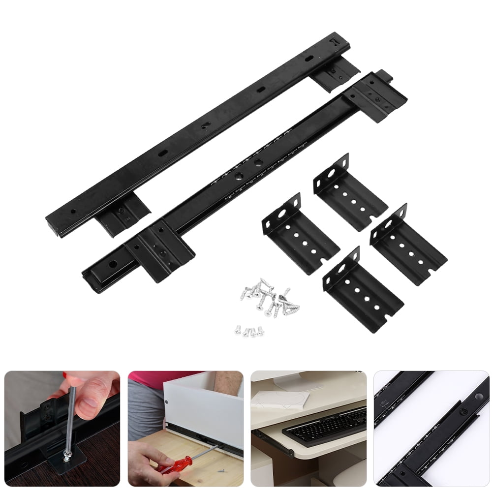 TEHAUX 1 Set Keyboard Tray Slide Drawer Rail Cabinet Glide And Slide ...