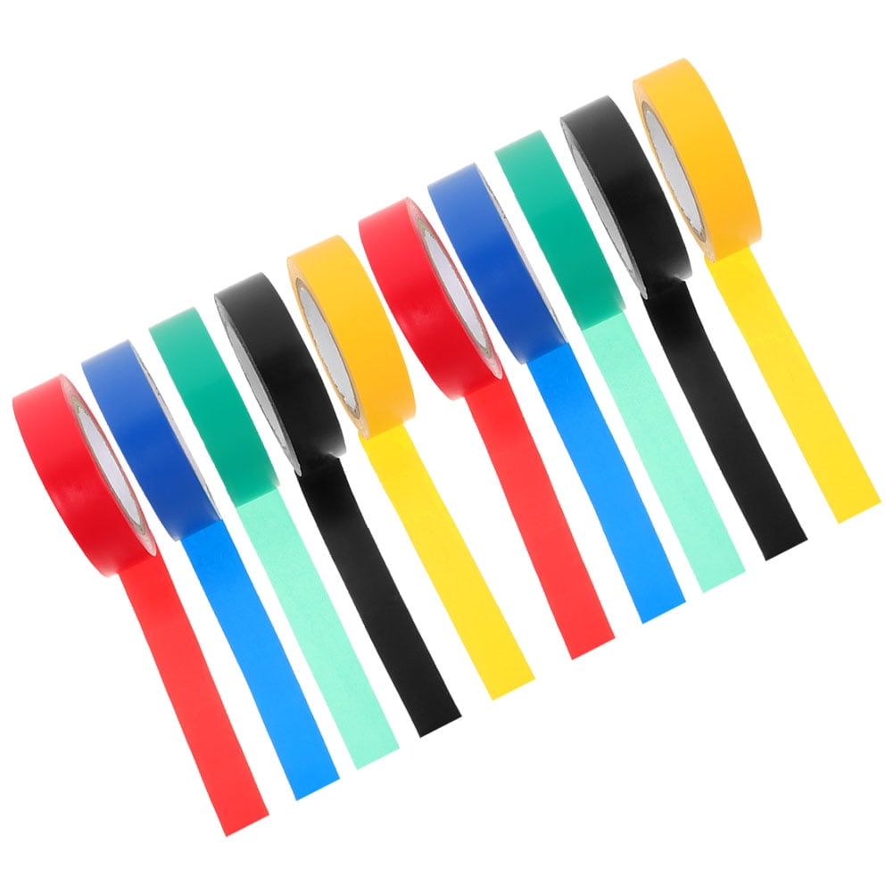 TEHAUX 10 Rolls Electrician Tapes Colored Electrical Tape Multi ...