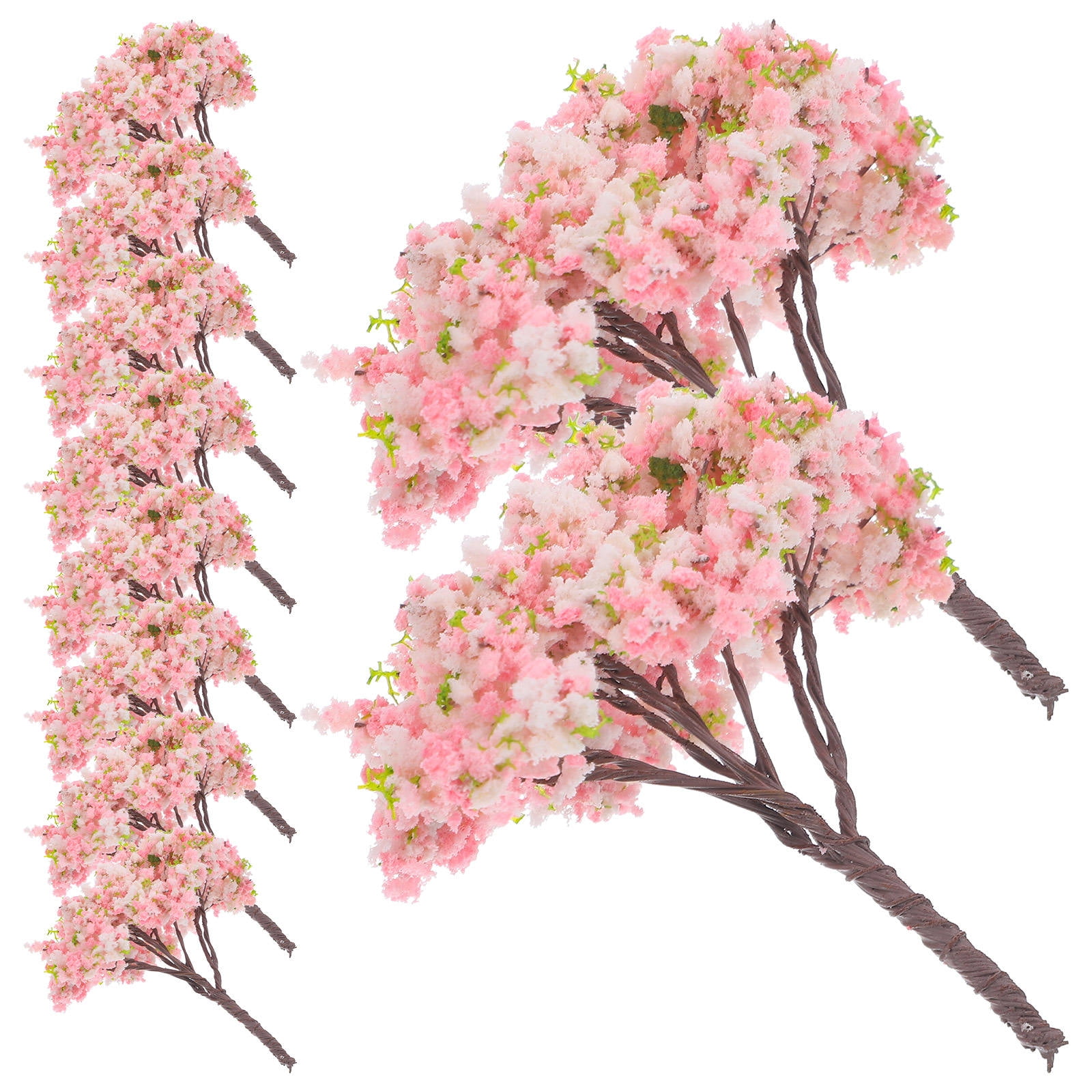 TEHAUX 10Pcs Artificial Cherry Blossom Flowers Tree Pink Plastic for ...