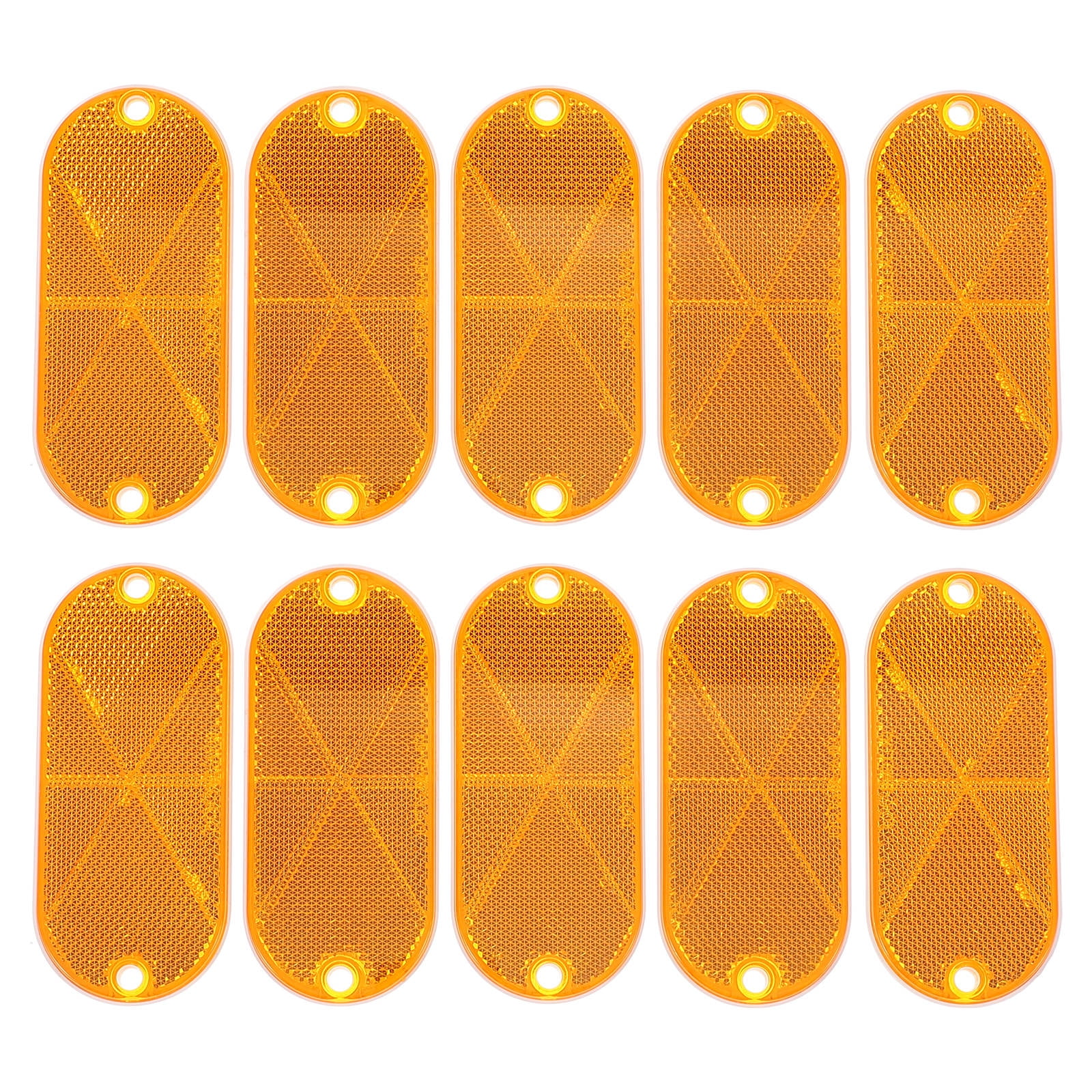 TEHAUX 10Pcs Reflective Oval Post Markers Yellow Trailer Reflectors for ...
