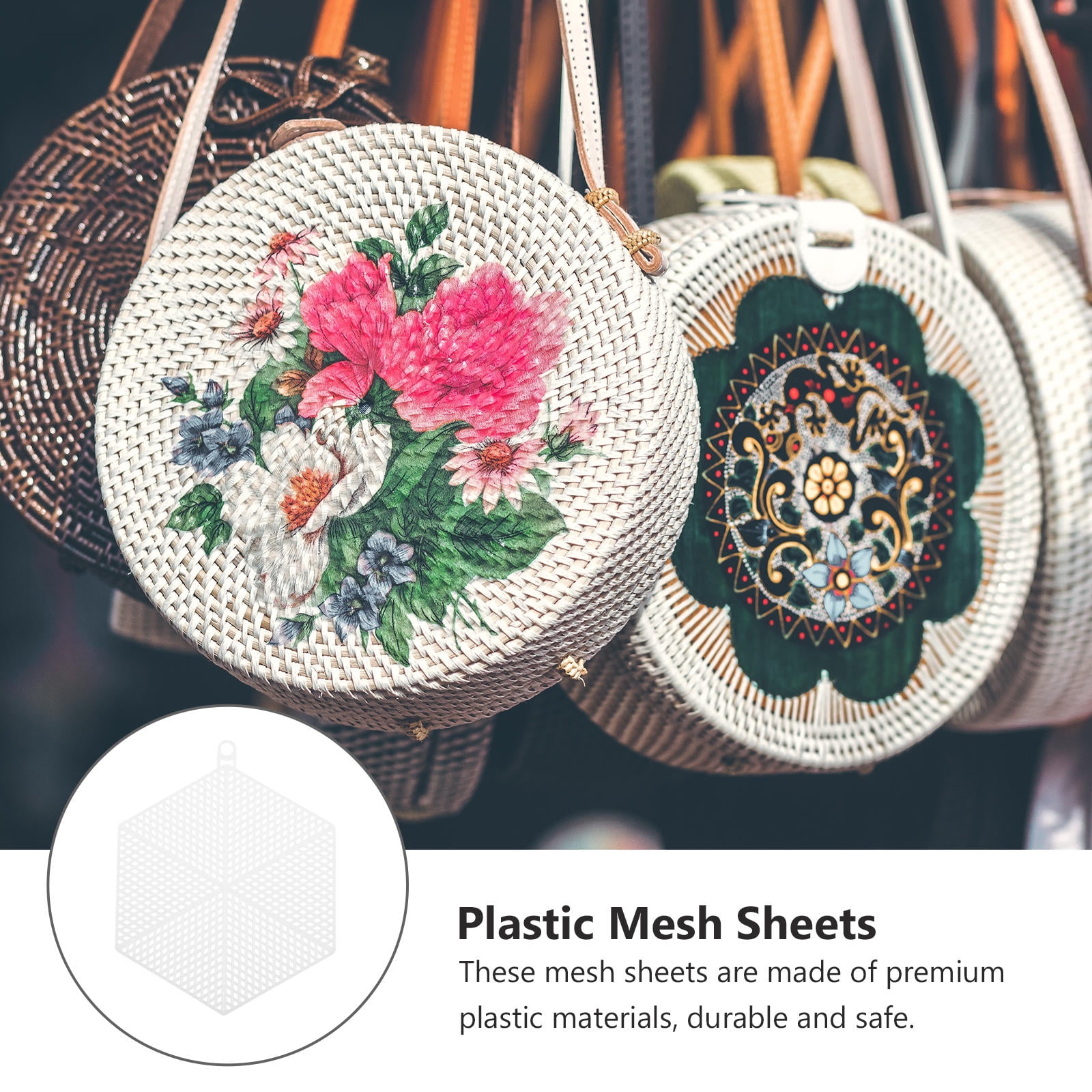 TEHAUX 10Pcs White Hexagon Mesh Plastic Sheets for Artists and in DIY ...