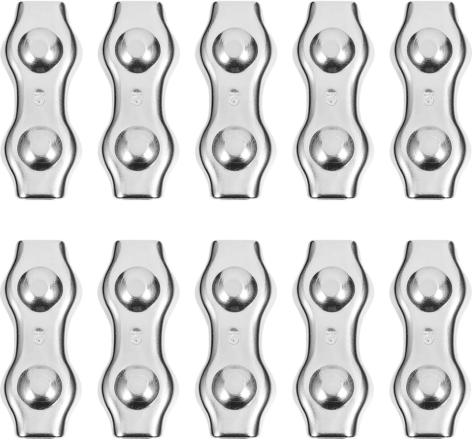 GOOHOCHY Stainless Wire Rope Clip Duplex Bolt Silver 10Pcs - Walmart.com