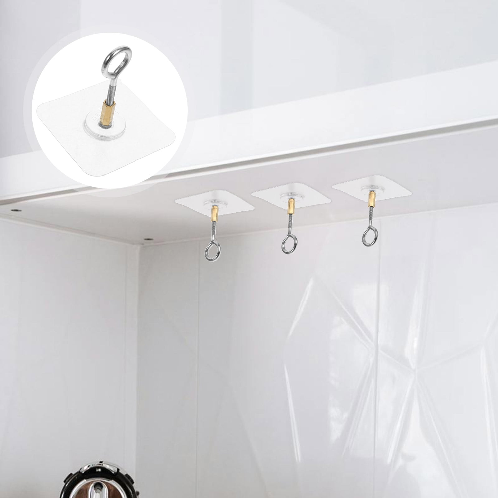 TEHAUX 12 Pcs Removable Sticky Hooks Ceiling Hanger Adhesive Ceiling ...