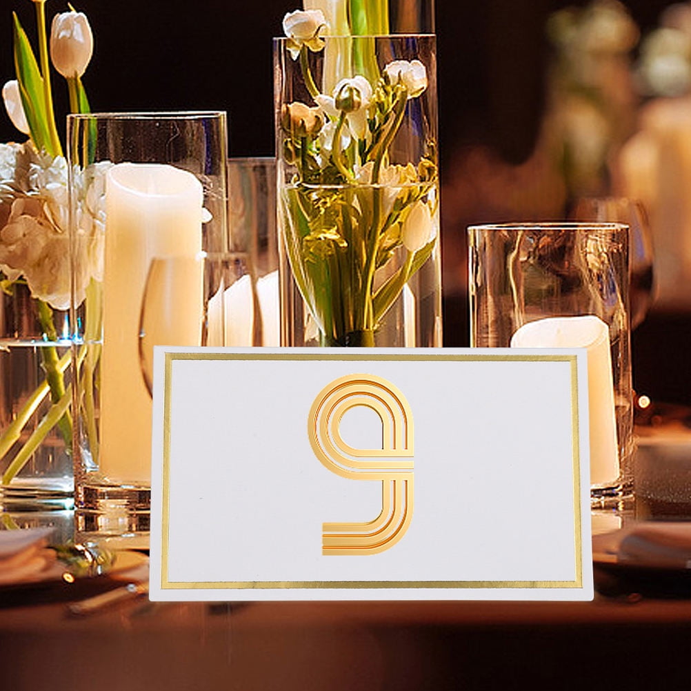 TEHAUX 120Pcs Table Setting Cards Rectangular Frame White Gold Foil For ...