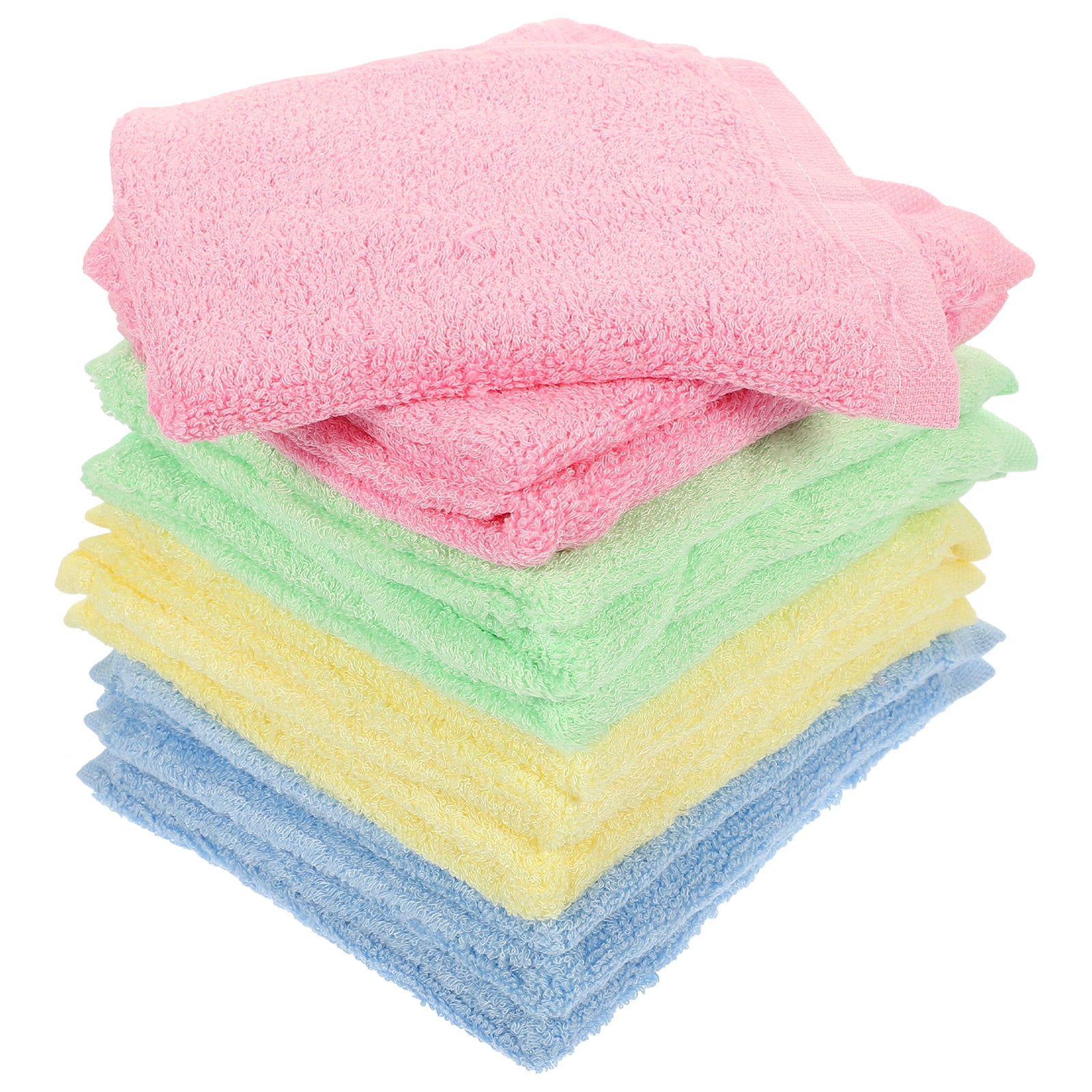 TEHAUX 12Pcs Square Towel Wood Fiber Microfiber Assorted Color Cleaning ...
