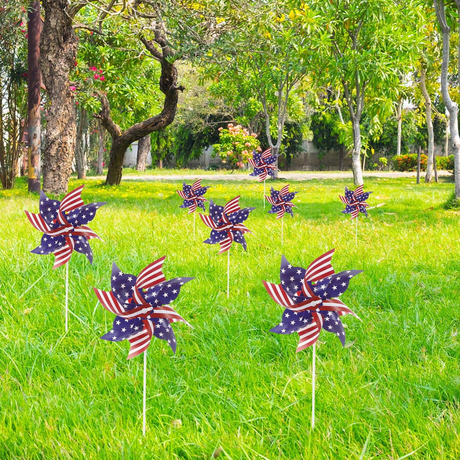 TEHAUX Memorial Day Outdoor Decor Vertical Pinwheel Multi 12Pcs ...