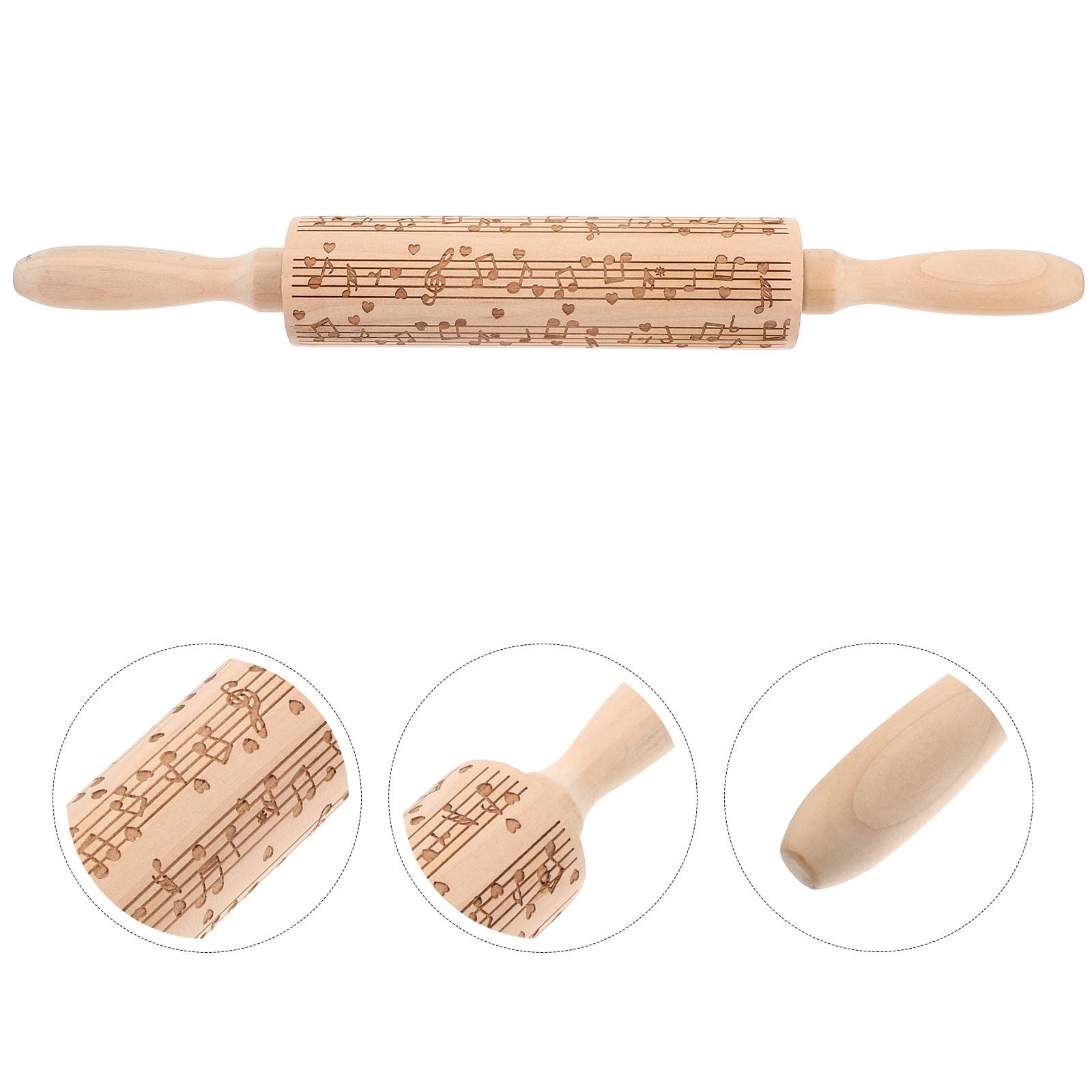 TEHAUX 1Pack Dough Roller For Baking Supplies Rolling Pin Wood 35X4X4Cm ...