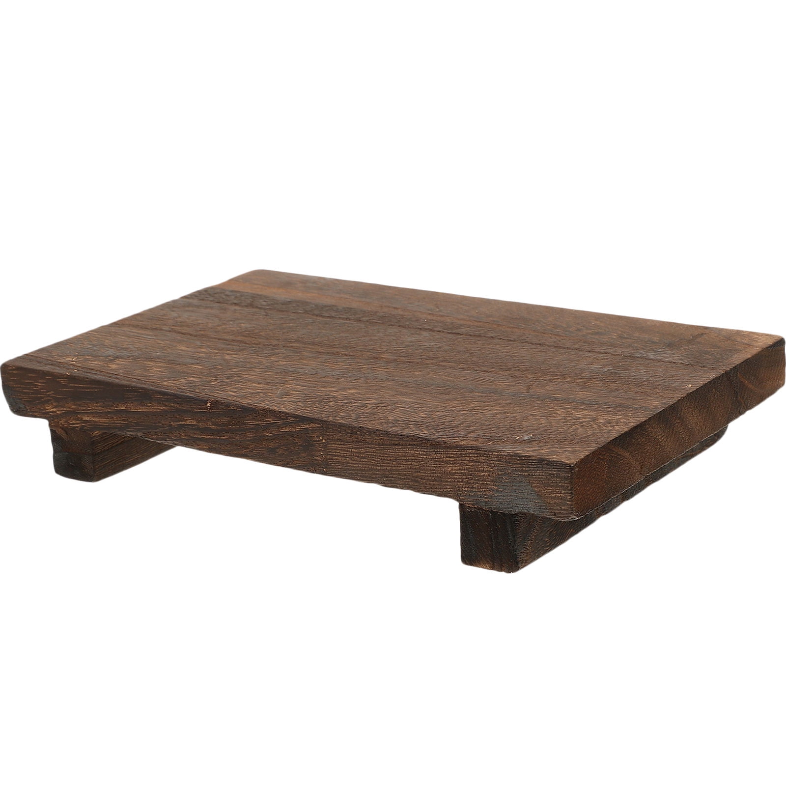 TEHAUX 1Pack Wooden Pedestal Stand Rectangular Dark Brown for Bathroom ...