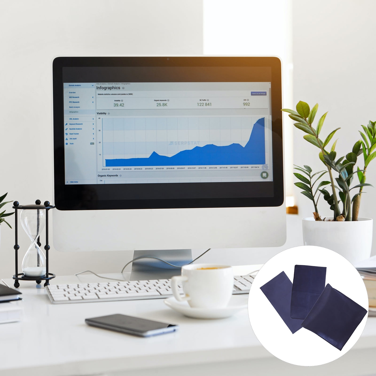 TEHAUX 1Set Home Desktop Computer Dust Cover Blue 64X40X8In Cloth ...