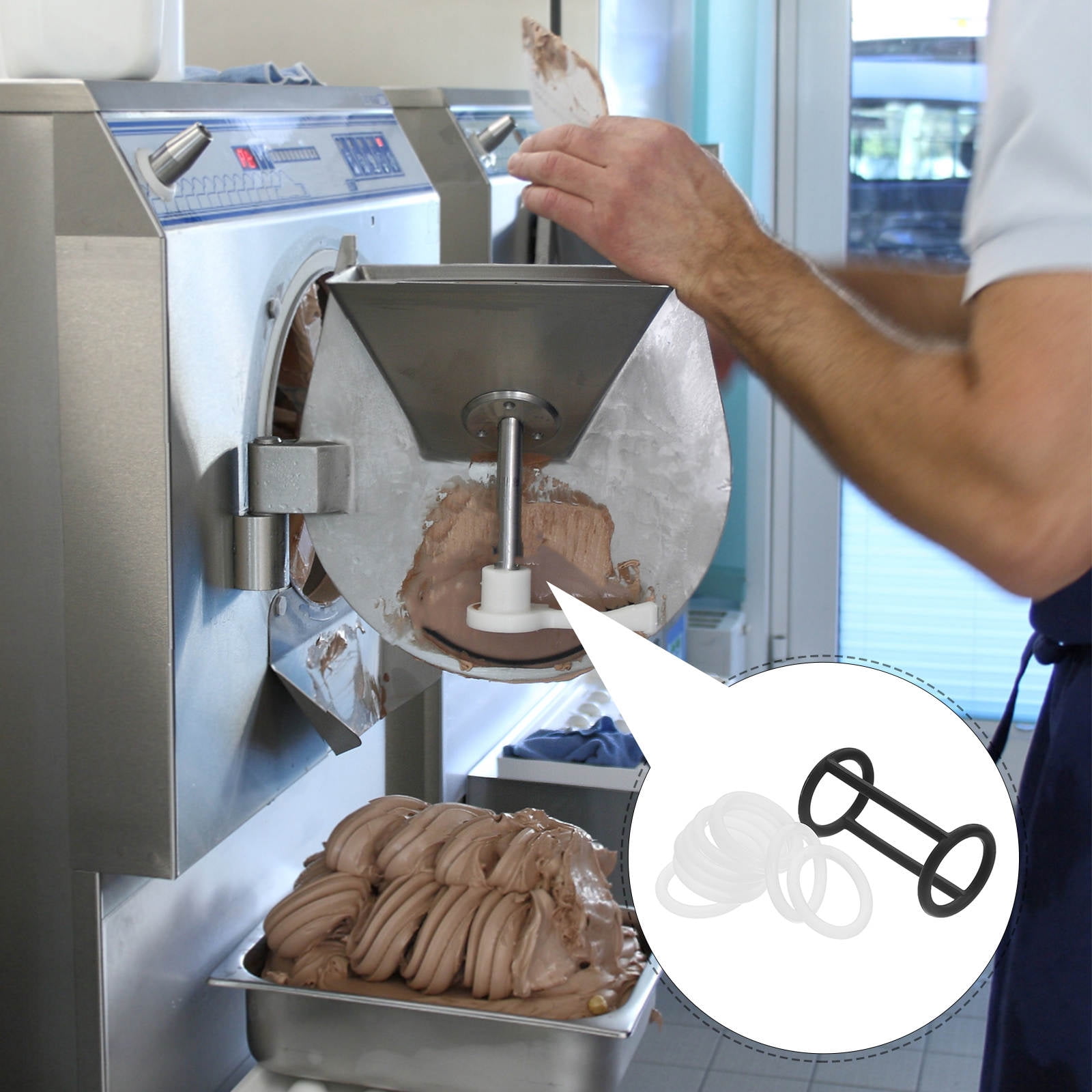 TEHAUX 1Set Ice Cream Machine Leak Proof Silicone Gasket with Low ...