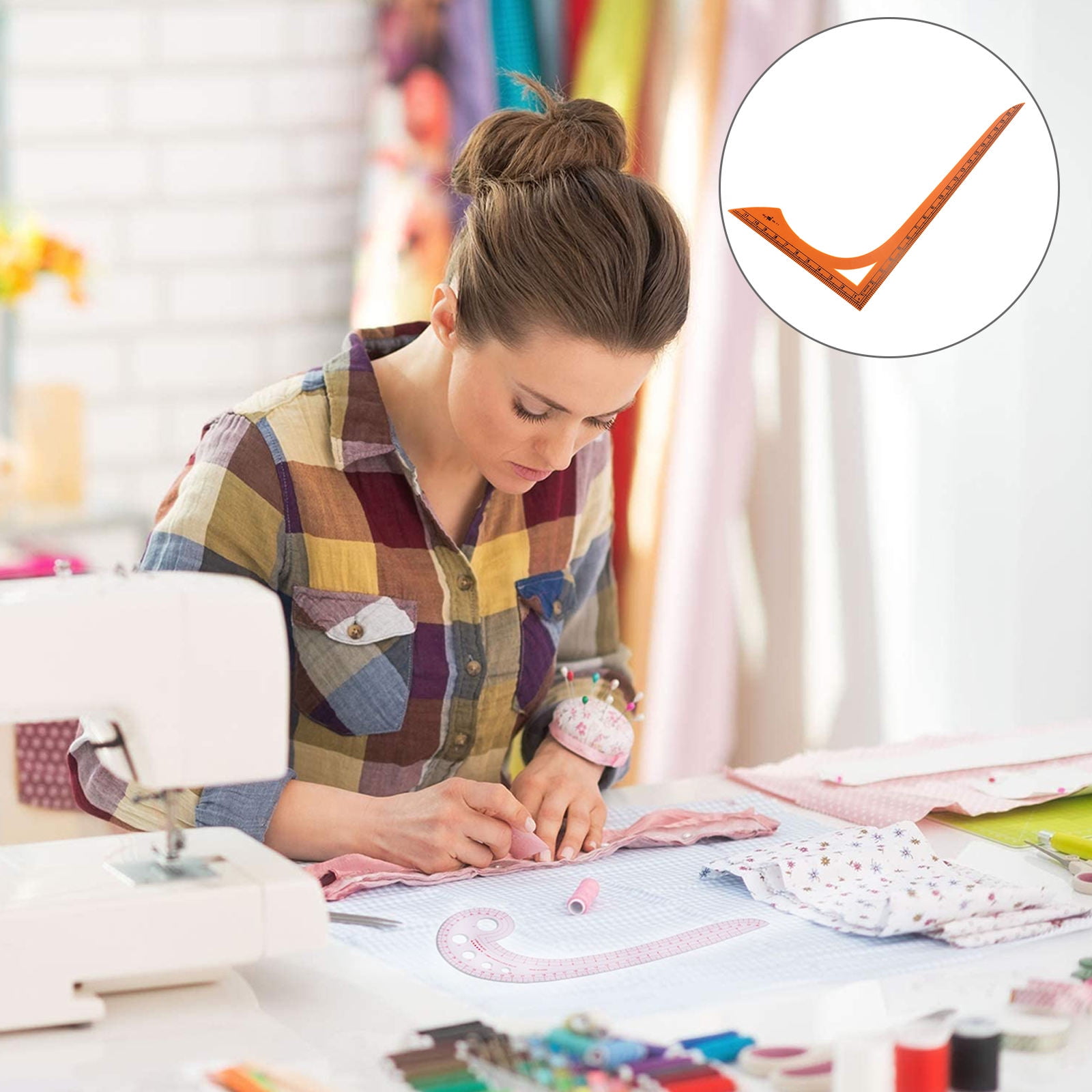 TEHAUX Ruler For Sewing Orange Plastic 1Pack 22X12X0.1In - Walmart.com