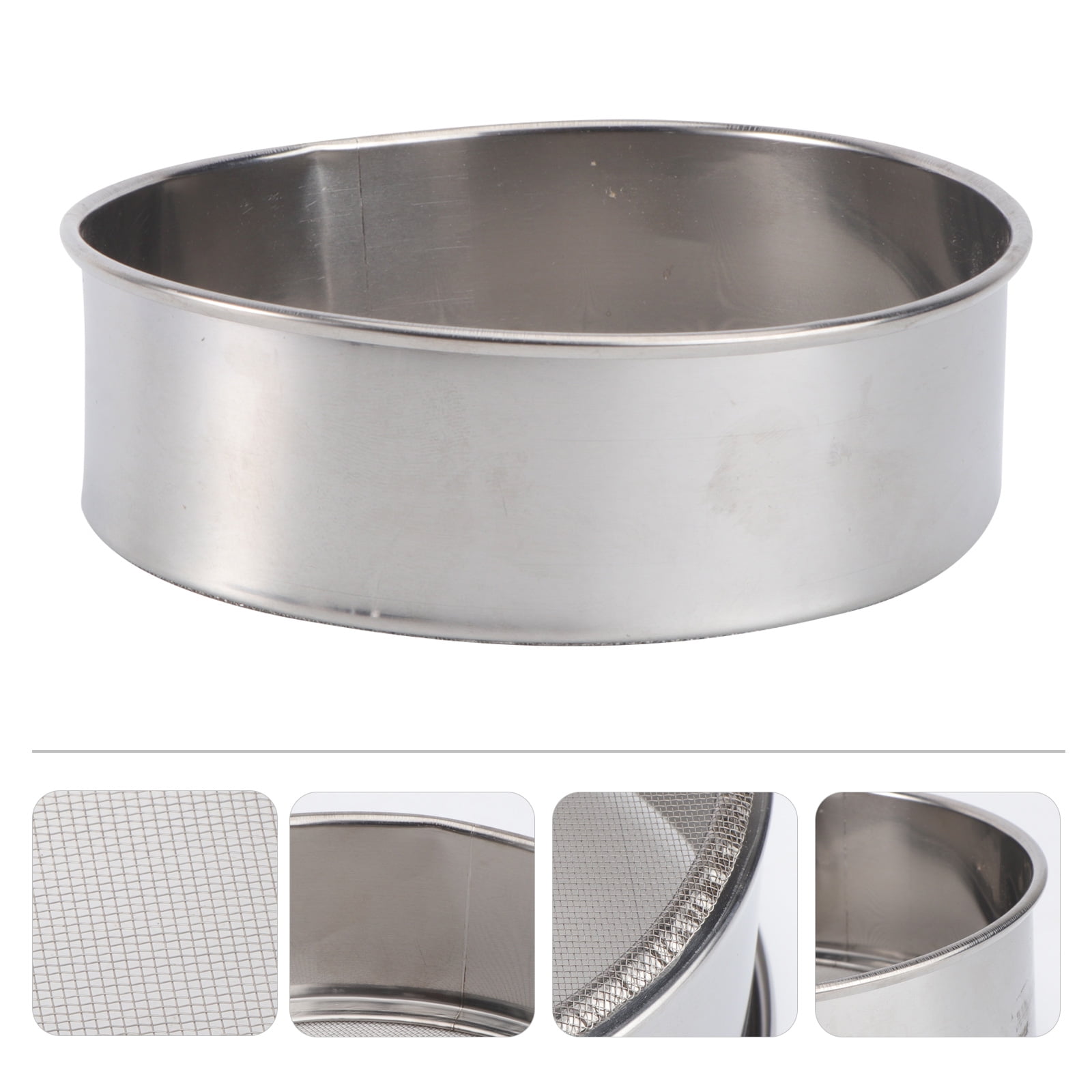 TEHAUX 1Set Silver Flour Sifter Net Stainless Steel Baking Flour Filter ...