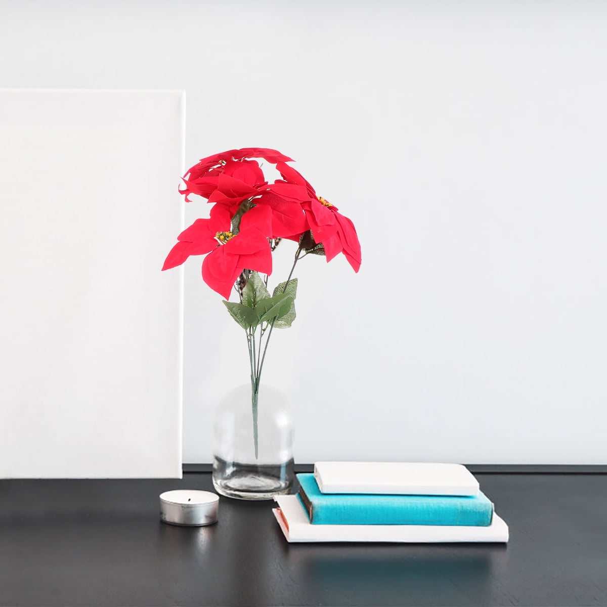 TEHAUX Christmas Artificial Poinsettia Flower for Festive Party and ...