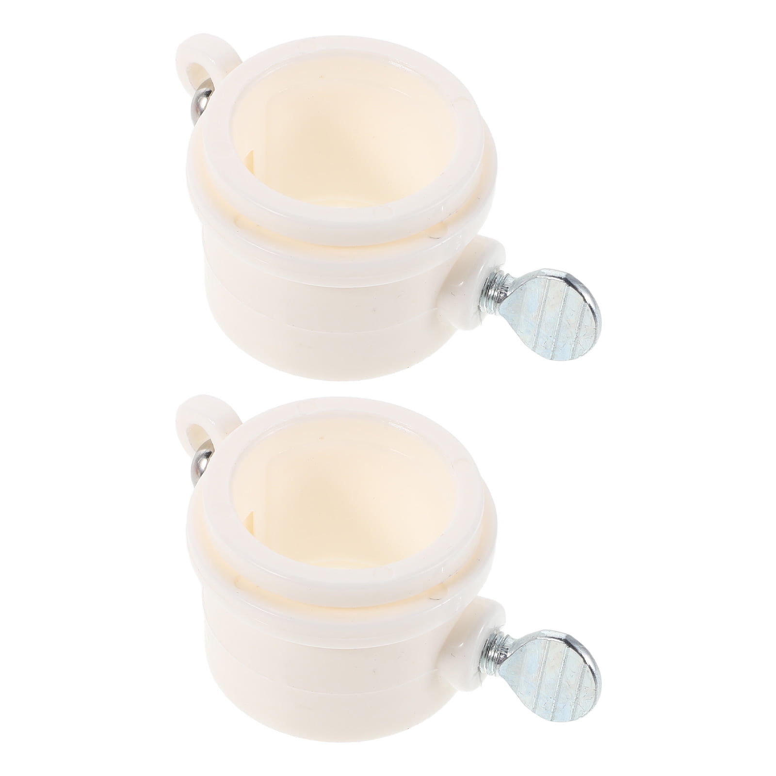 TEHAUX 1 Set Rotating Flag Pole Clips White PVC Metal Anti Wrap Design ...