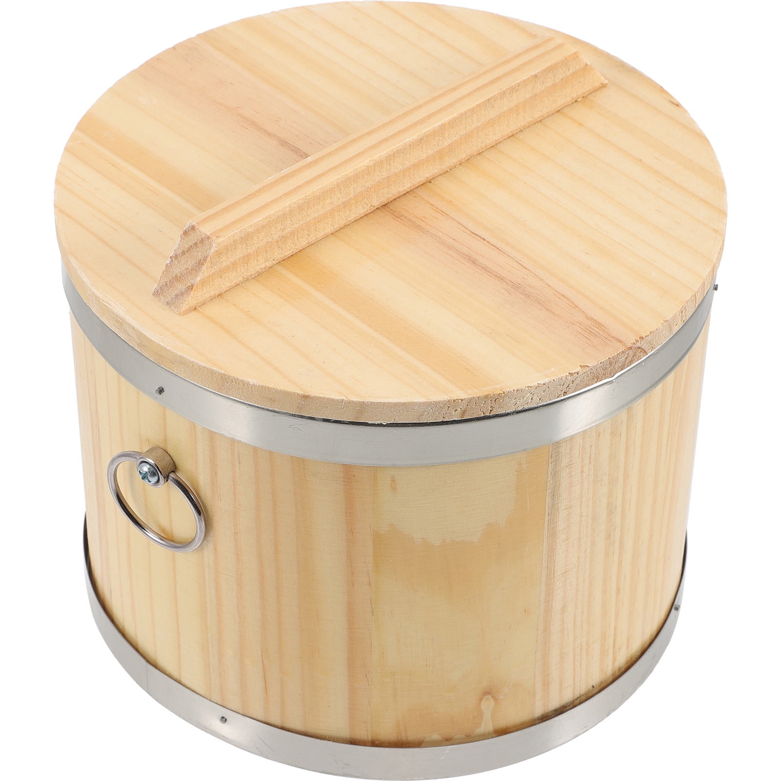 TEHAUX 1Set Wooden Bucket Sushi Rice Container Light Yellow Round for ...