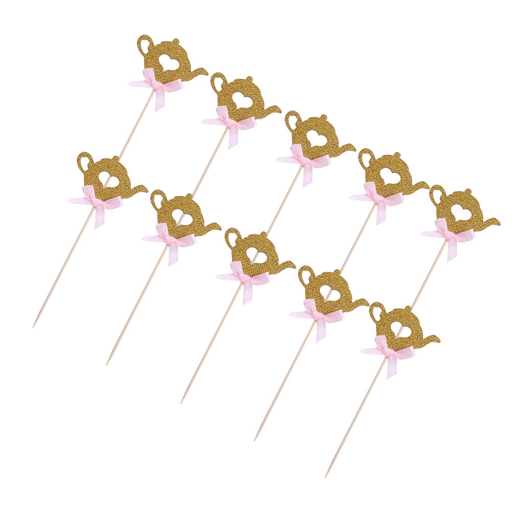 TEHAUX 20pcs Cake Toppers Delicate Teapot Design Cake Fruit Picks ...