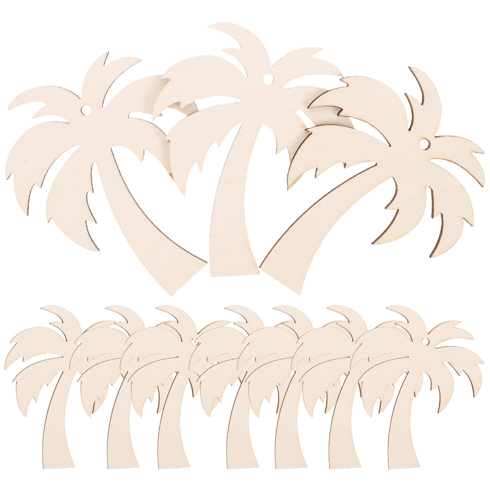 TEHAUX 20pcs Wooden Palm Tree Cutouts DIY Handmade Craft Wood Slices ...
