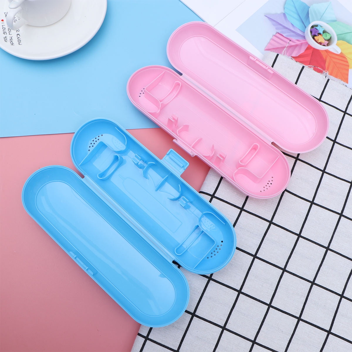 TEHAUX 2Pack Blue Electric Toothbrush Case for Portable and Travel ...