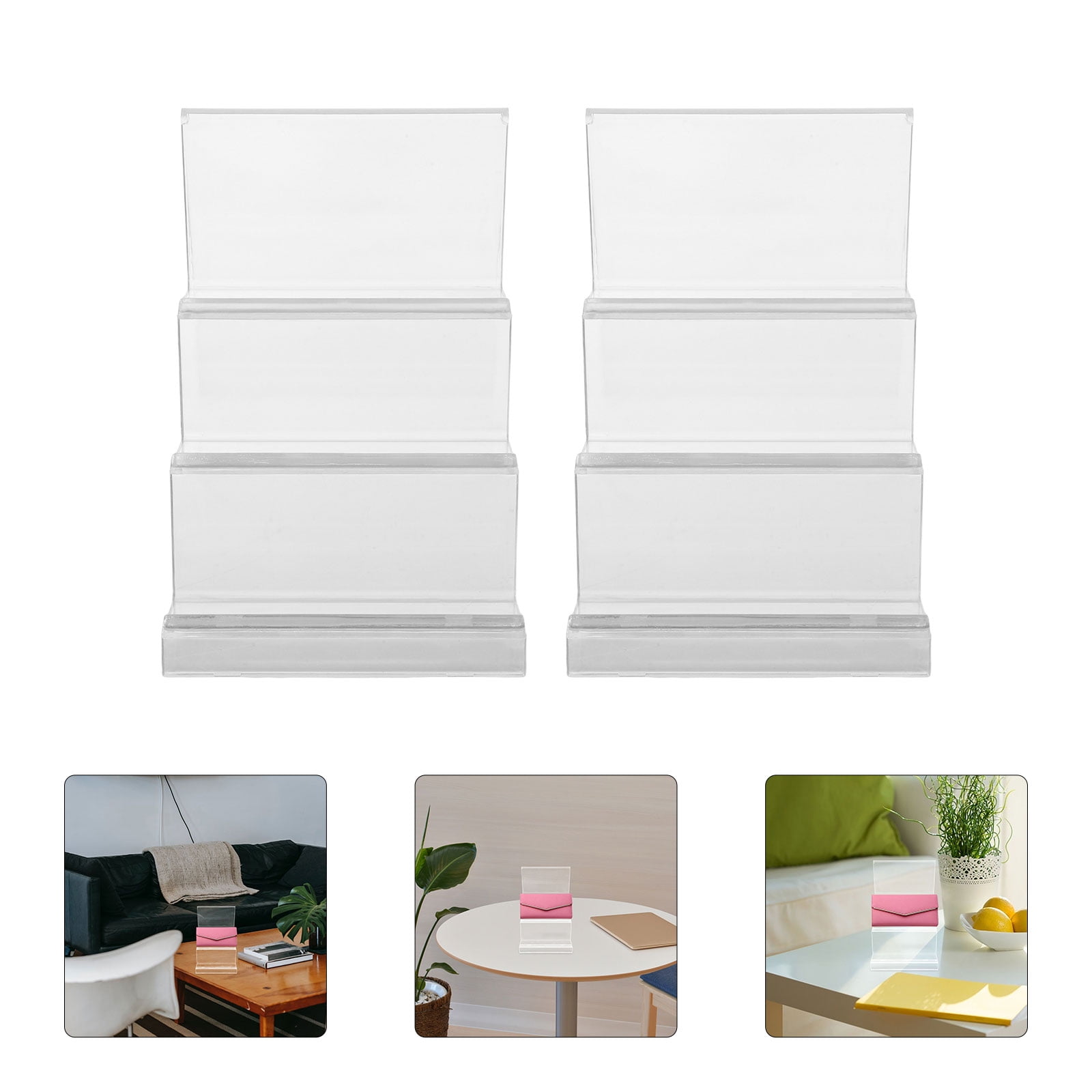 TEHAUX 2Pcs Stable Acrylic Wallet Display Stand Transparent Organizer ...