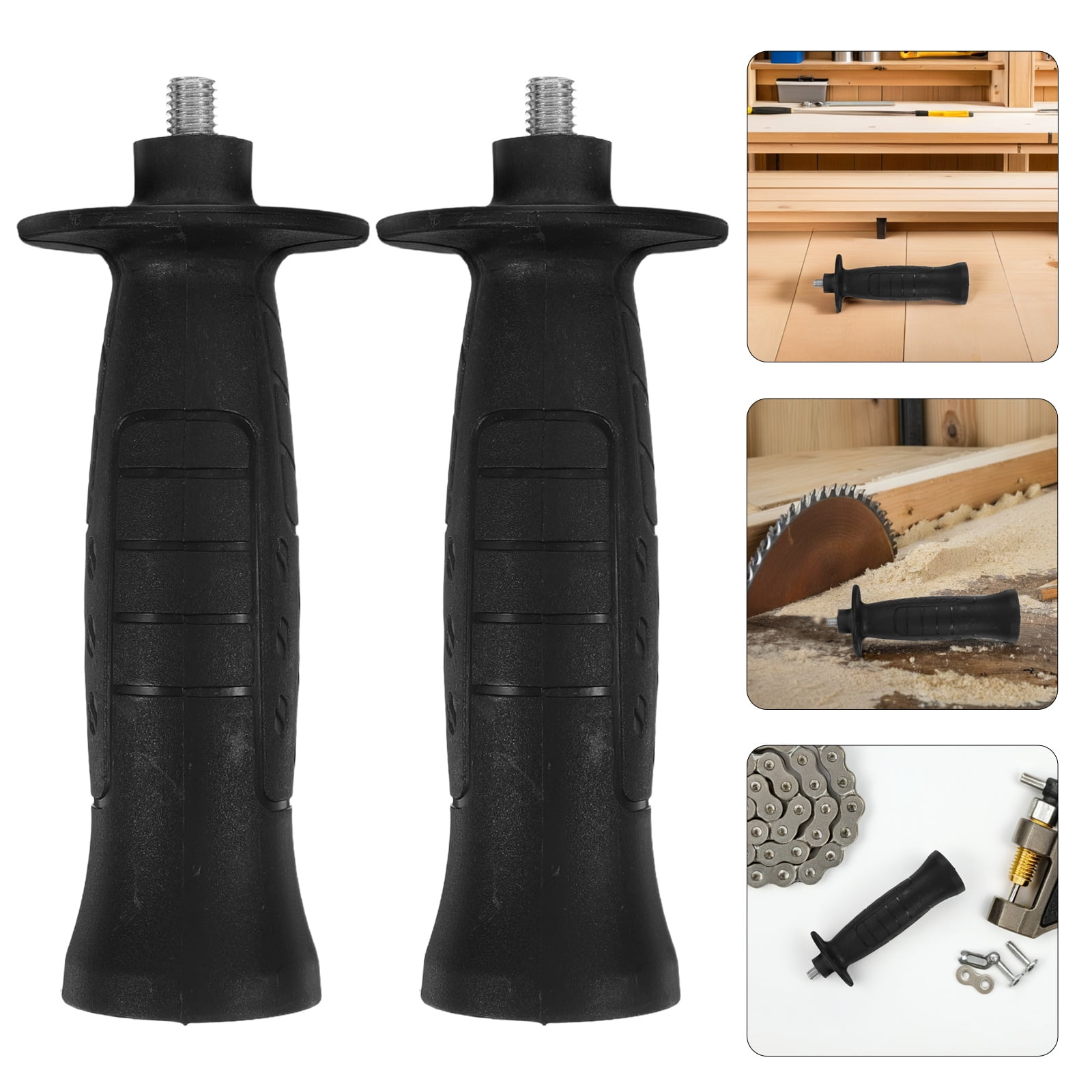 TEHAUX 2Pcs Black Plastic Threaded Side Handle Auxiliary Grip for Power ...